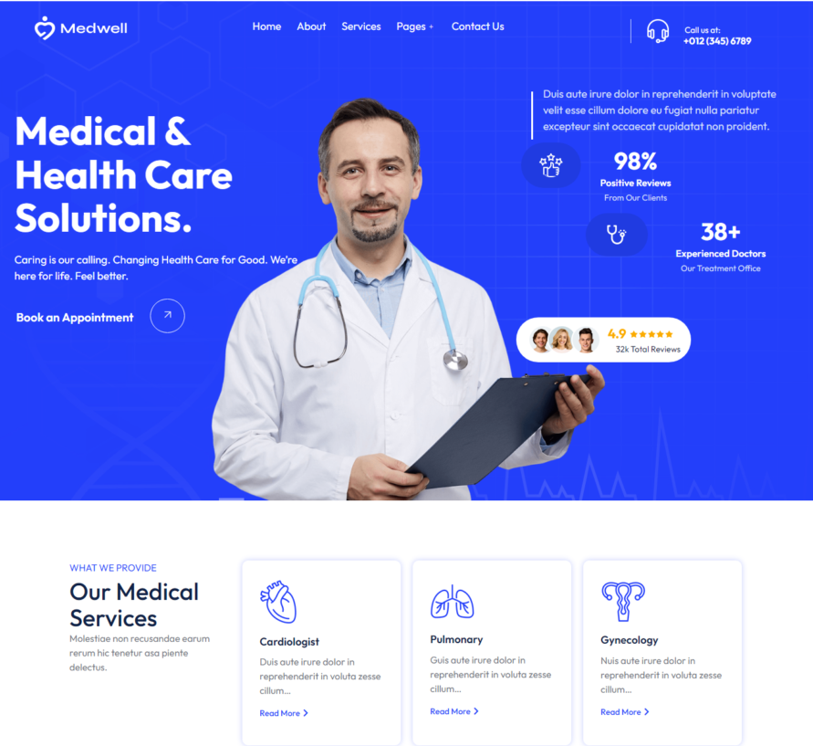 Wellness Services WordPress Theme | Medical Website Templates